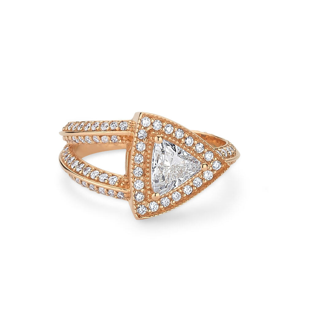 Zara Triangle Cut Diamond Pinky Ring - Celebrity Jewellers
